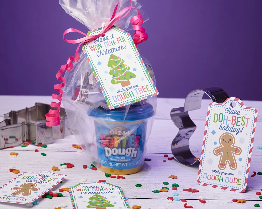 Printable Gift Tag for Christmas Play Dough Kit | Holiday Activity Make ...