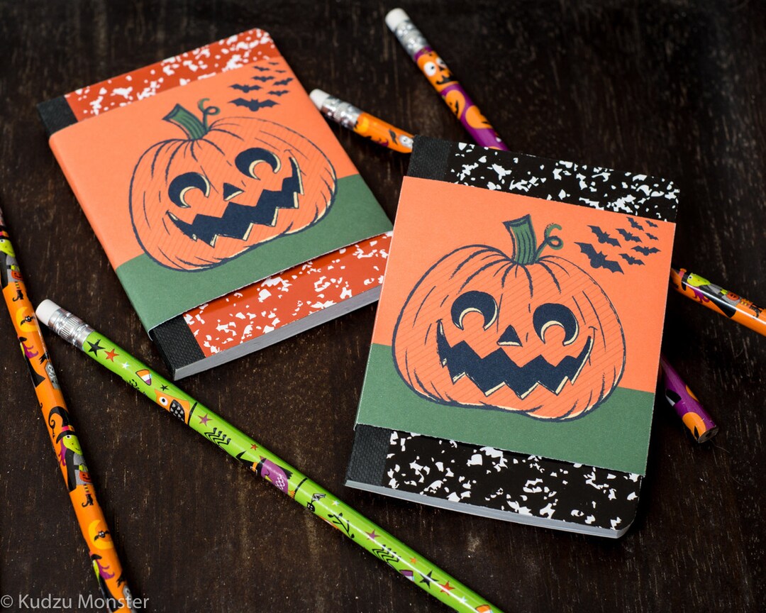 Printable Halloween Notebook Wrapper Cute Pumpkin Mini Notebook Wrapper ...