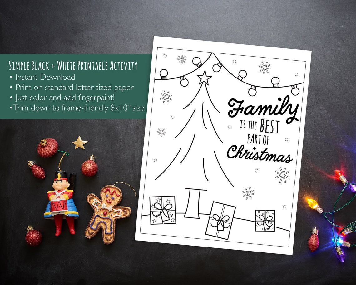 Printable Christmas Tree Fingerprint Coloring Activity | Instant ...