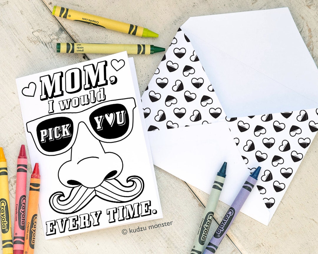 Mustache Nose Pick Booger Mother's Day INSTANT DOWNLOAD Printable ...
