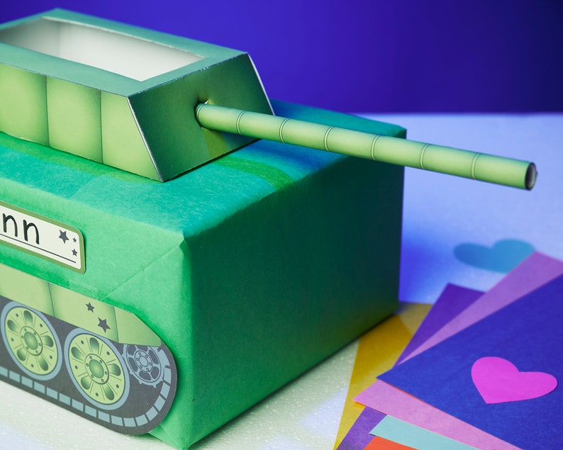 Tank Valentine Box Kit DIY Printable Box Decor Kit for - Etsy
