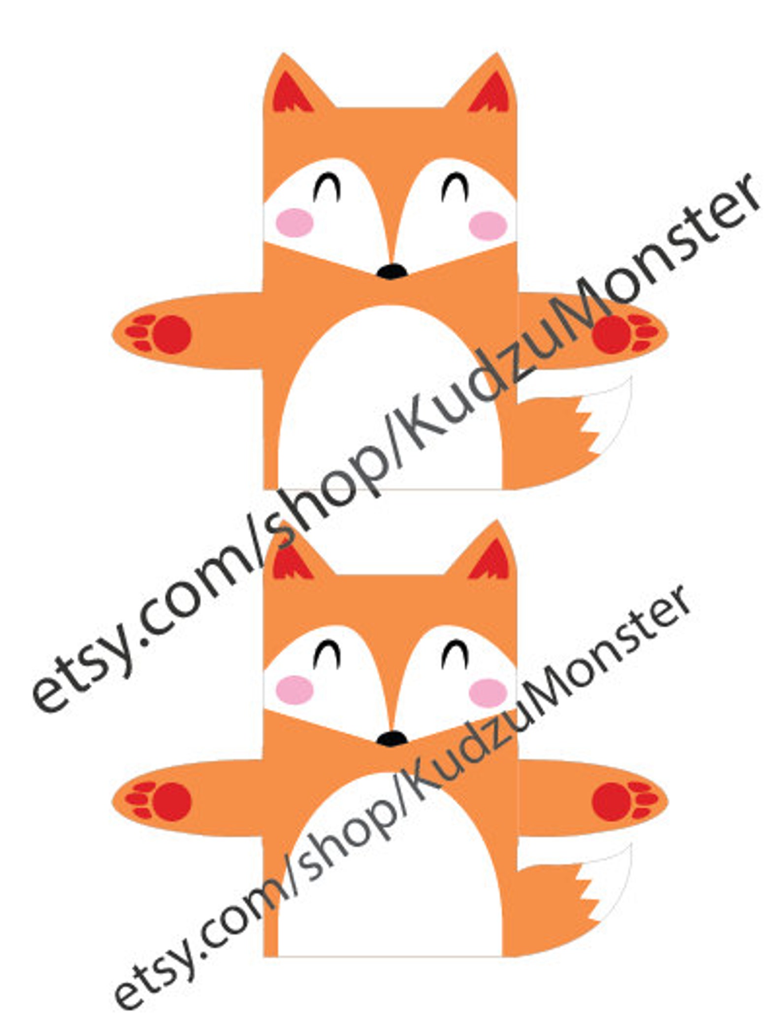 Woodland Fox Birthday Party Candy Holders Printable DIY Party Favors ...