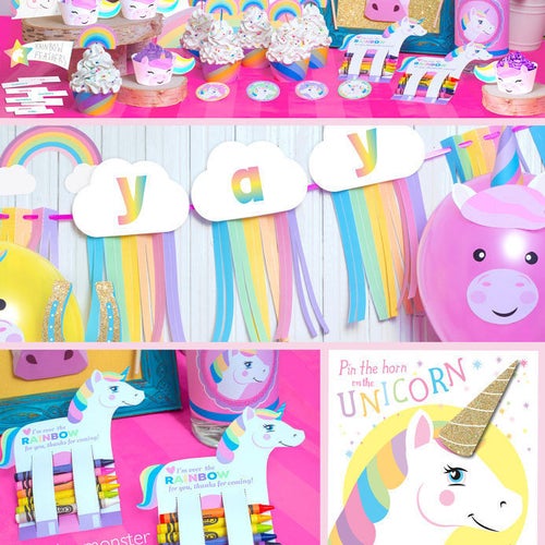 Unicorn Rainbow Printable Party Decor and Birthday Activity - Etsy