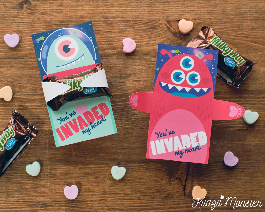Valentines Alien Hugger Milky Way Space Monster Card INSTANT Download ...
