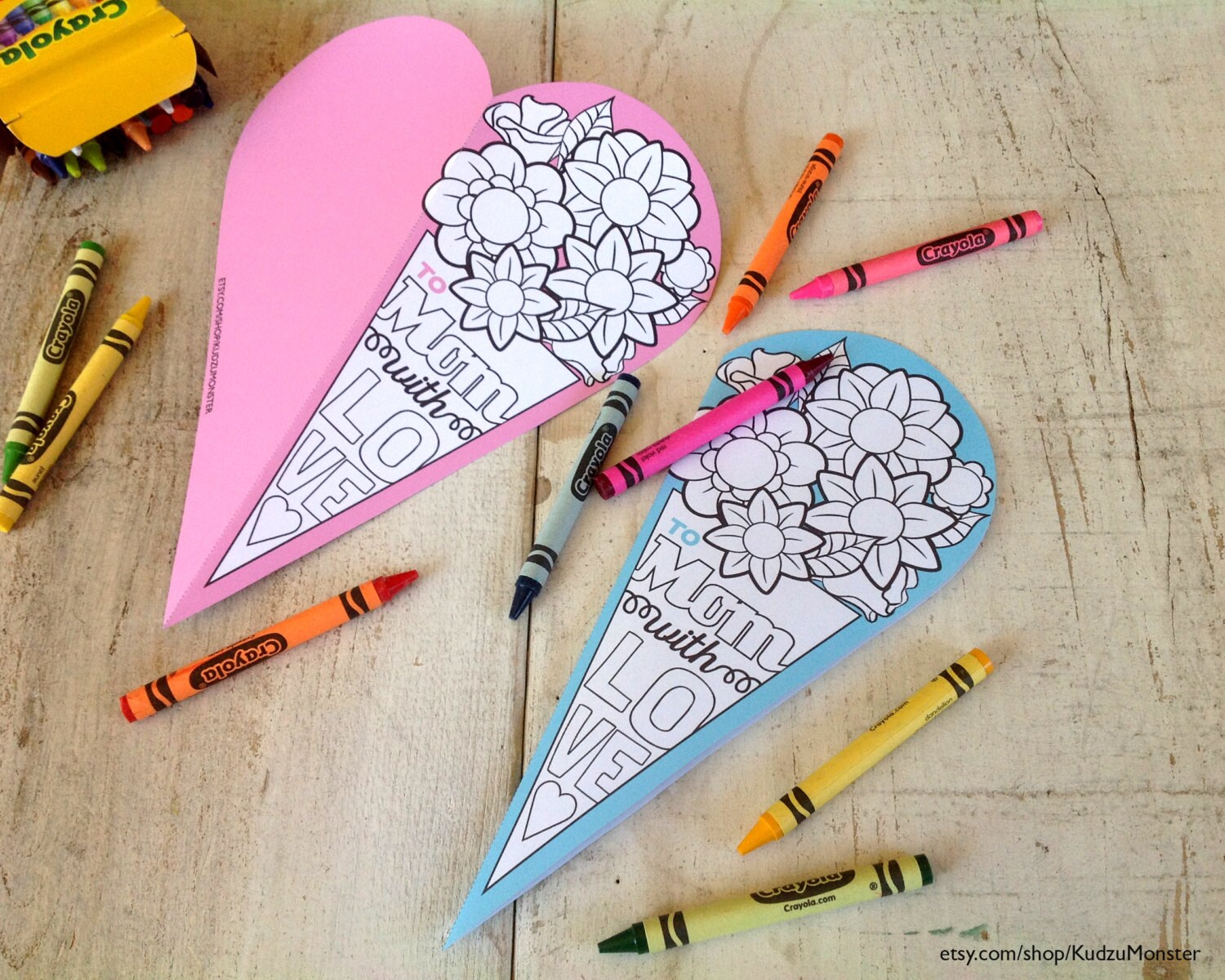 INSTANT DOWNLOAD Mother's Day Card Coloring Page Printable Bouquet of ...