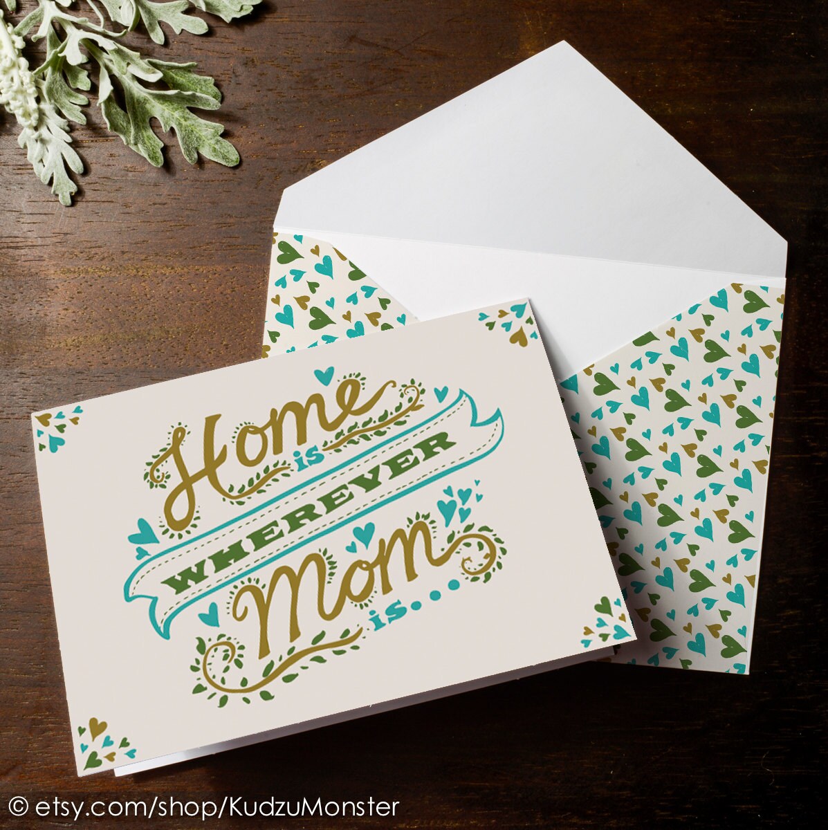 INSTANT DOWNLOAD Mothers Day Card Cute Floral Home is Wherever MOM is ...