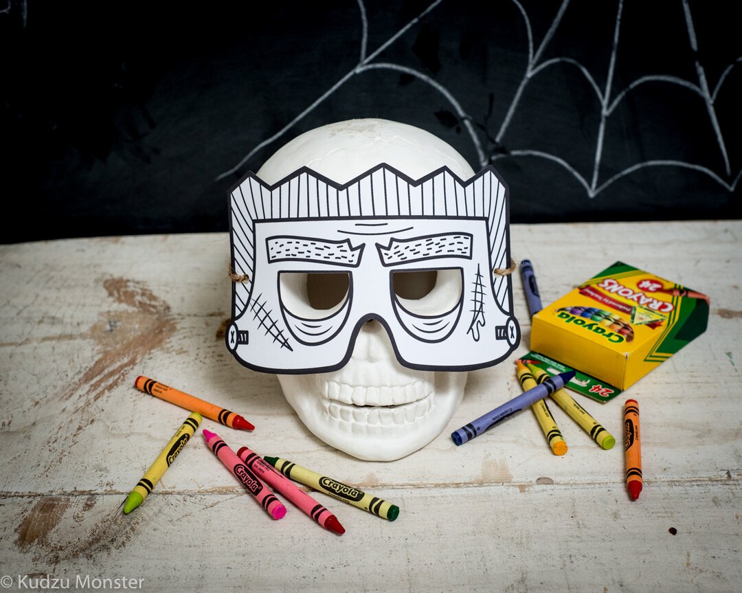 Halloween Printable Frankenstein Coloring Mask, Classroom Halloween ...