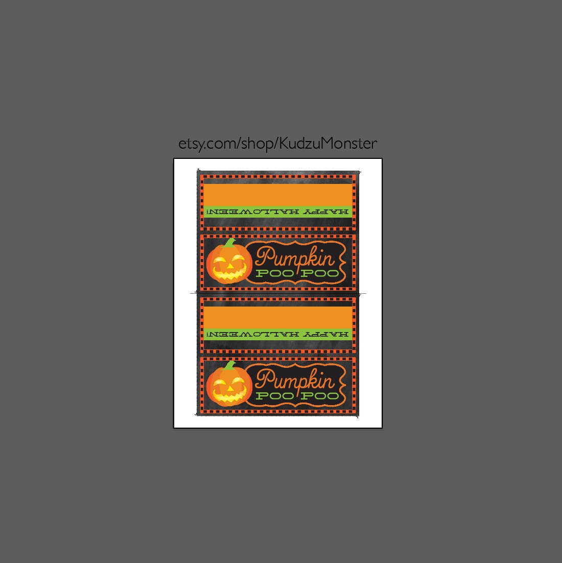 INSTANT DOWNLOAD Halloween Funny Pumpkin Poop Treat Topper - Etsy