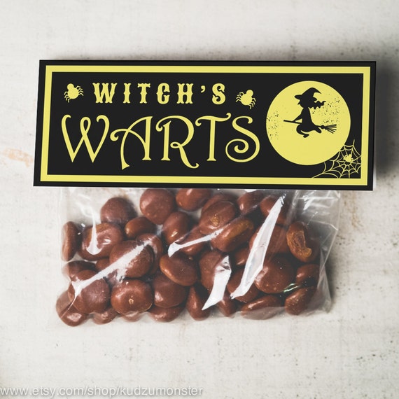 INSTANT DOWNLOAD Halloween witch warts Treat Topper Candy Bag Topper ...