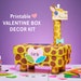 Giraffe Valentine Box Kit | DIY Printable Box Decor Kit for Valentine's ...