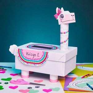 Llama Valentine Box Kit | DIY Printable Box Decor Kit for Valentine's ...