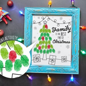 Printable Christmas Tree Fingerprint Coloring Activity | Instant ...