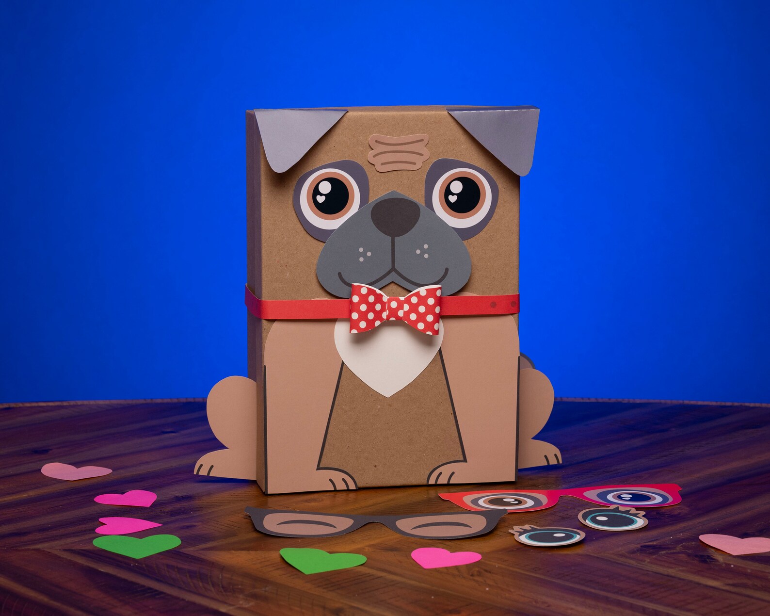 Pug Valentine Box Printable Decor Kit, Cute Puppy Dog Valentine's ...