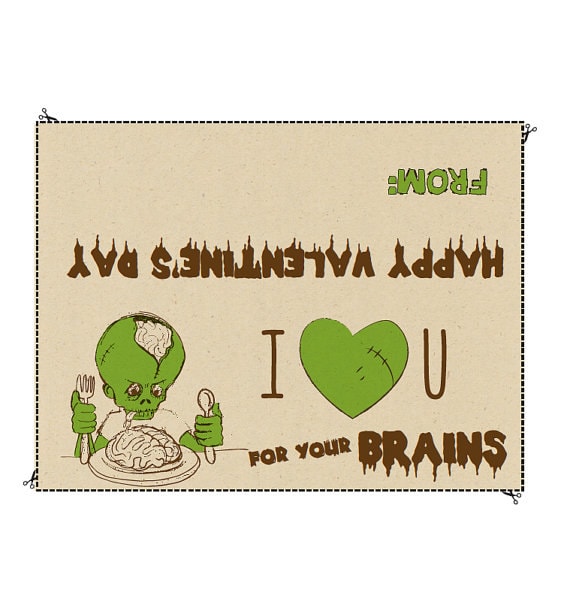 INSTANT DOWNLOAD Zombie Valentine Treat Toppers Love You for | Etsy