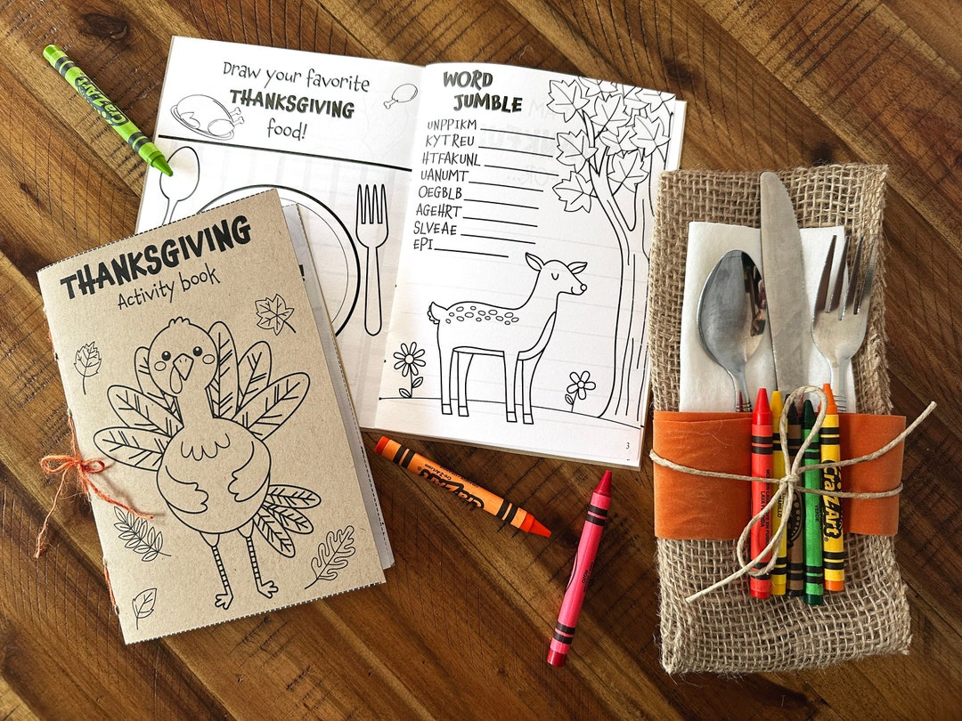Printable Thanksgiving Activity Book for the Kids Table | Turkey ...