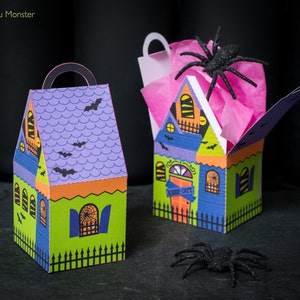Haunted House Treat Boxes Instant Download DIY Foldable Paper Halloween ...