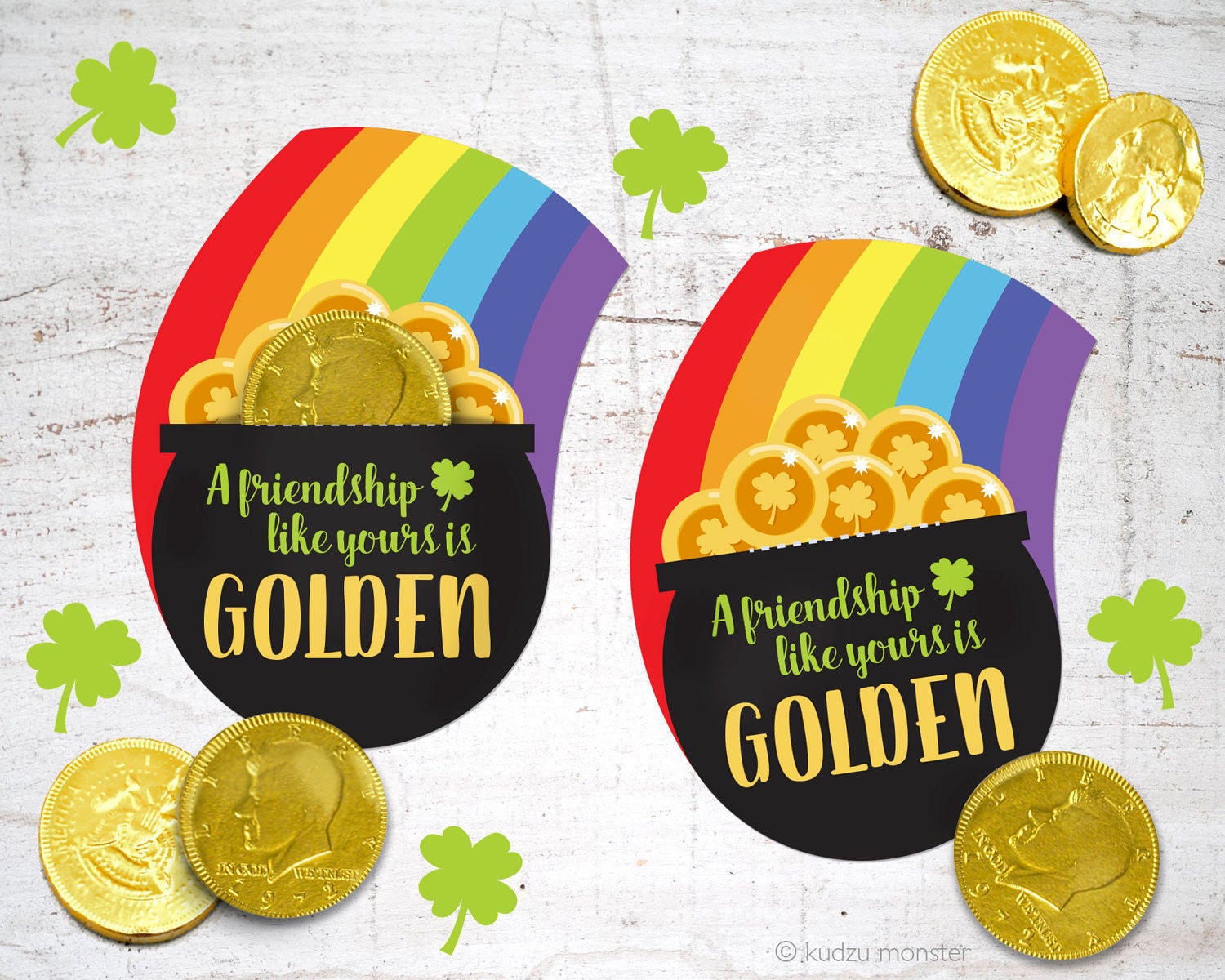 St. Patrick's Day Printable Pot of Gold Card for Chocolate Coins Kid's ...