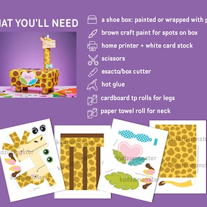 Giraffe Valentine Box Kit | DIY Printable Box Decor Kit for Valentine's ...