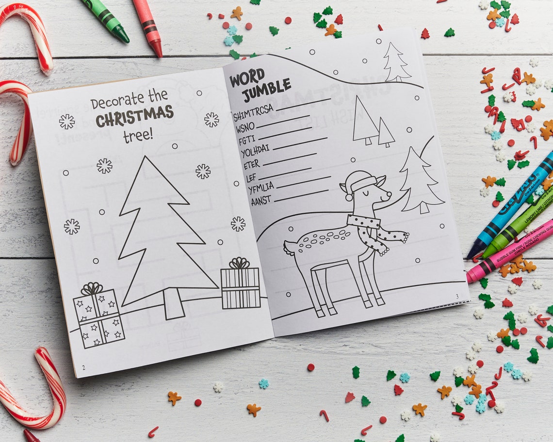 Printable Christmas Activity Book for the Kids Table Santa - Etsy