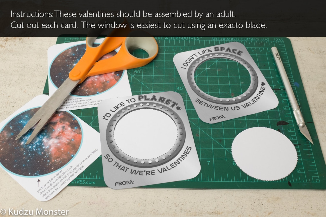 Bouncy Ball Space Planet Printable Valentines Science Classroom ...