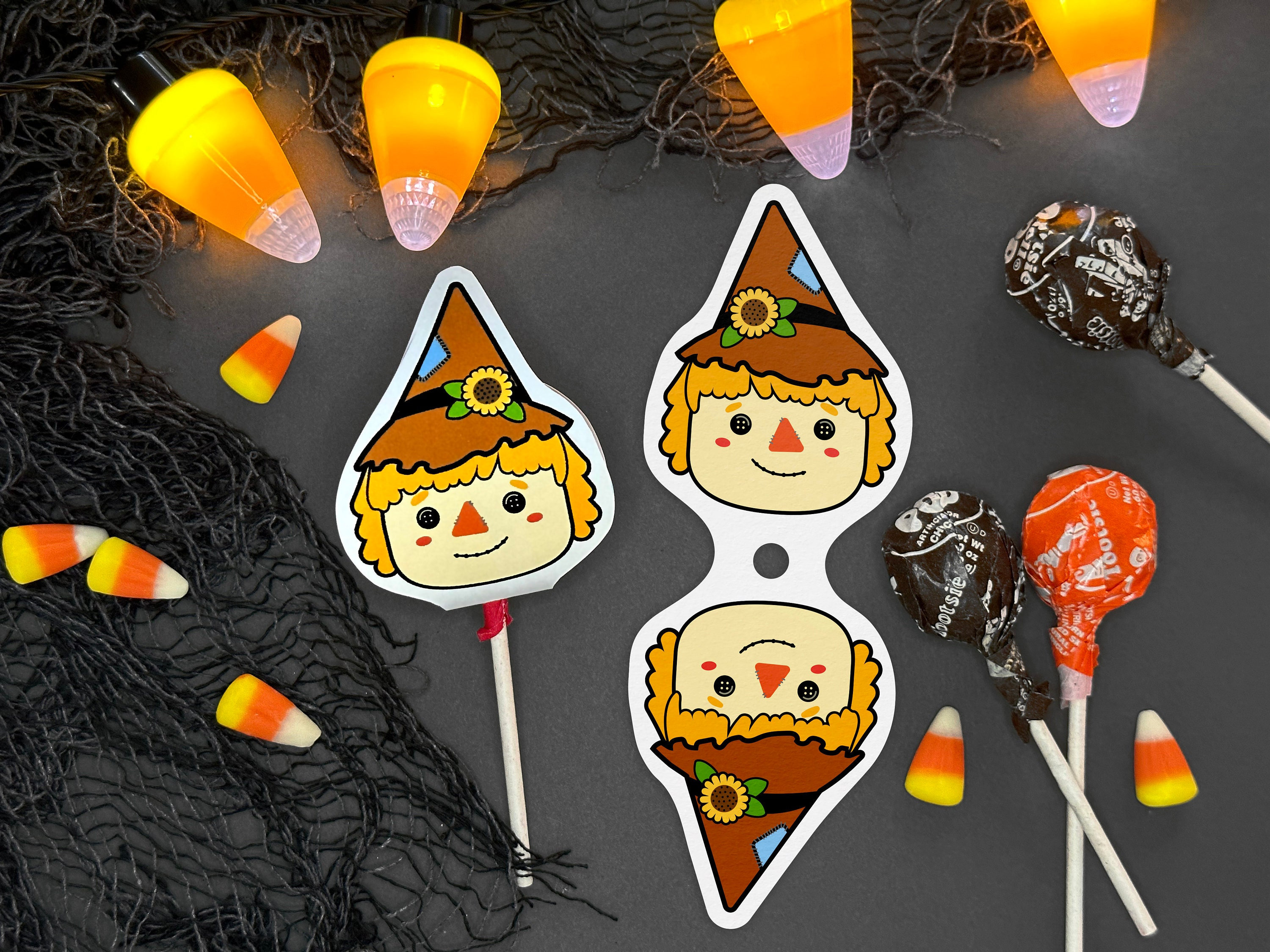 Printable Scarecrow Sucker Covers - Cute Kawaii Scare Crow Lollipop ...