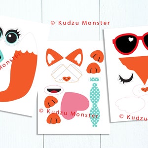 Fox Valentine Box Printable Decor Kit 3D Nose, Eye Options, 3D Bow ...