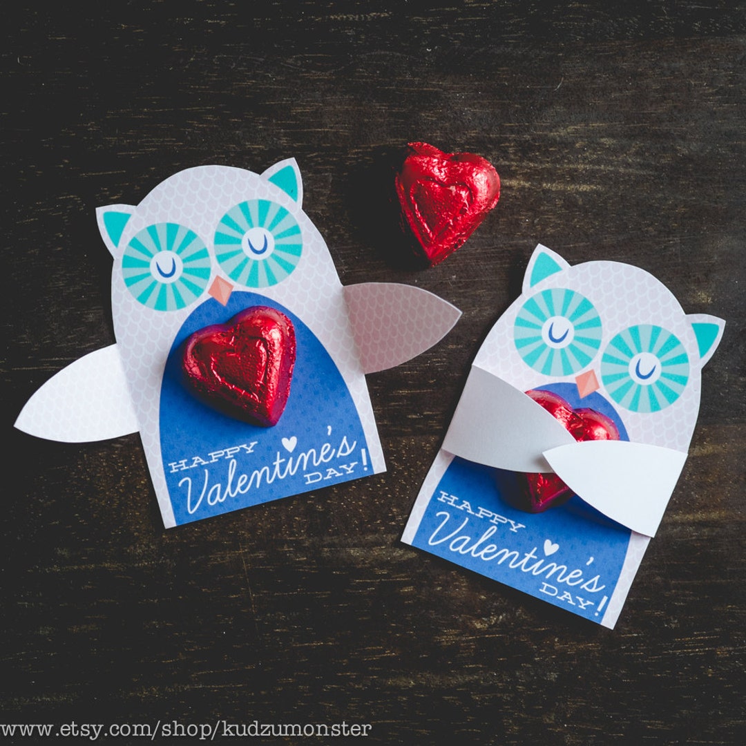 Owl Classroom Candy Holder Valentines Cute Woodland Themed Hug ...