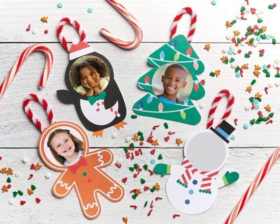 Printable Christmas Ornament Frames for Kids | Keepsake Holiday Craft ...