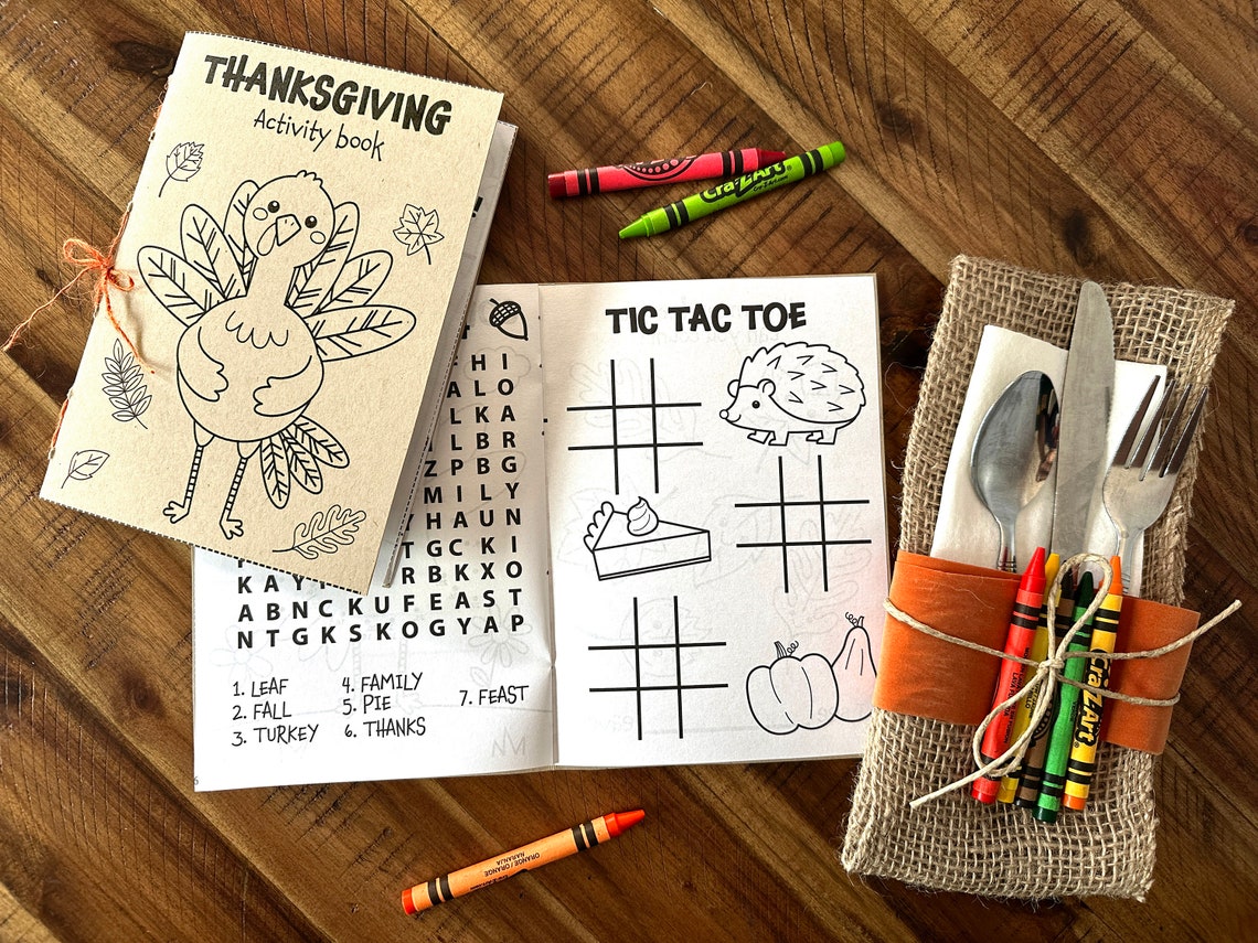 Printable Thanksgiving Activity Book for the Kids Table - Etsy