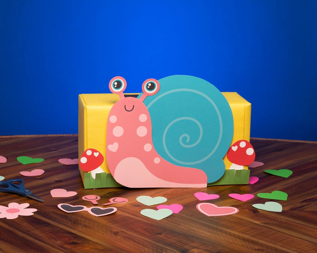 Snail Valentine Box Printable Decor Kit, Cute Valentine's Mailbox Craft ...
