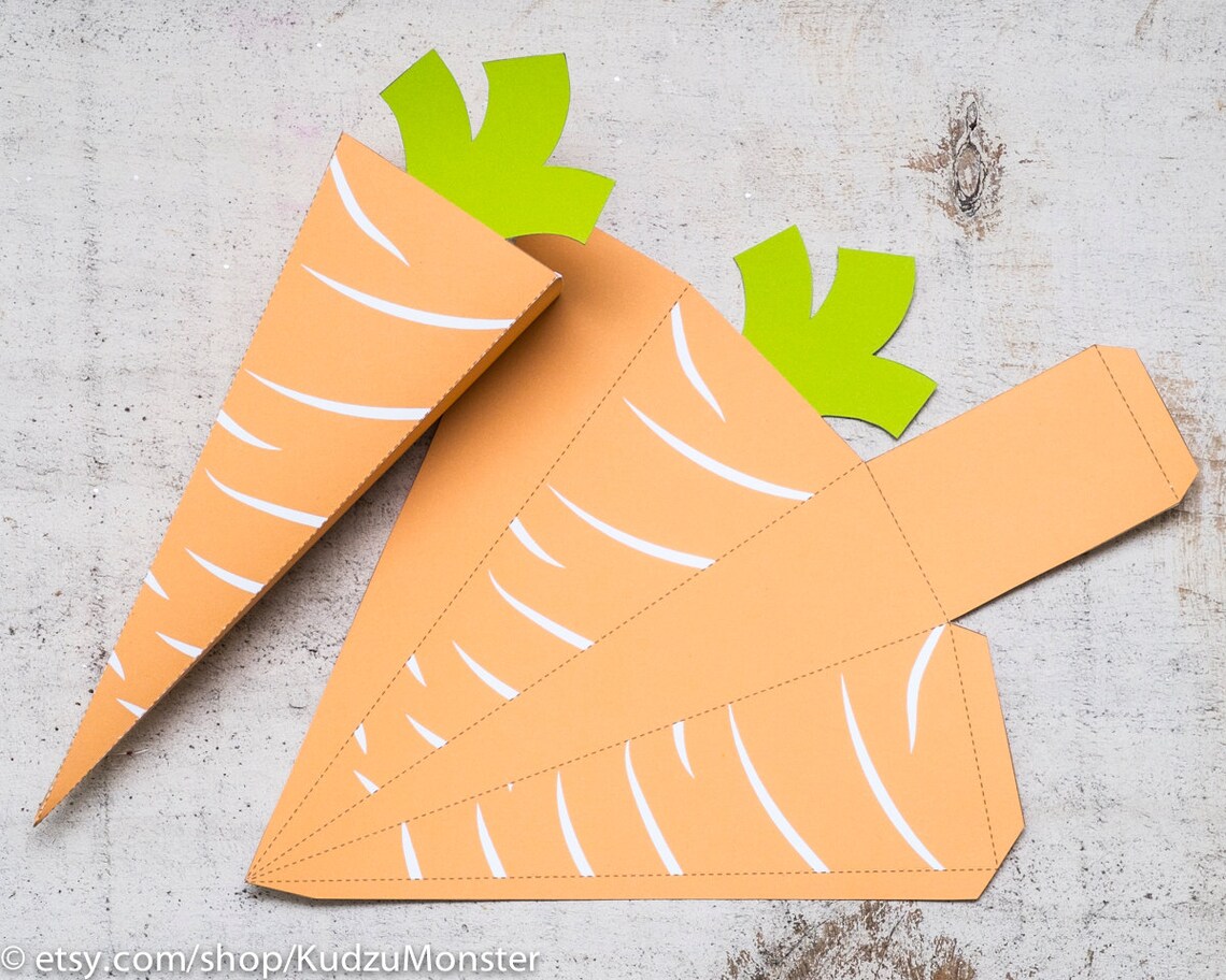 Easter Printable Carrot Party Favor Boxes Candy Cones Chocolate Eggs, M ...
