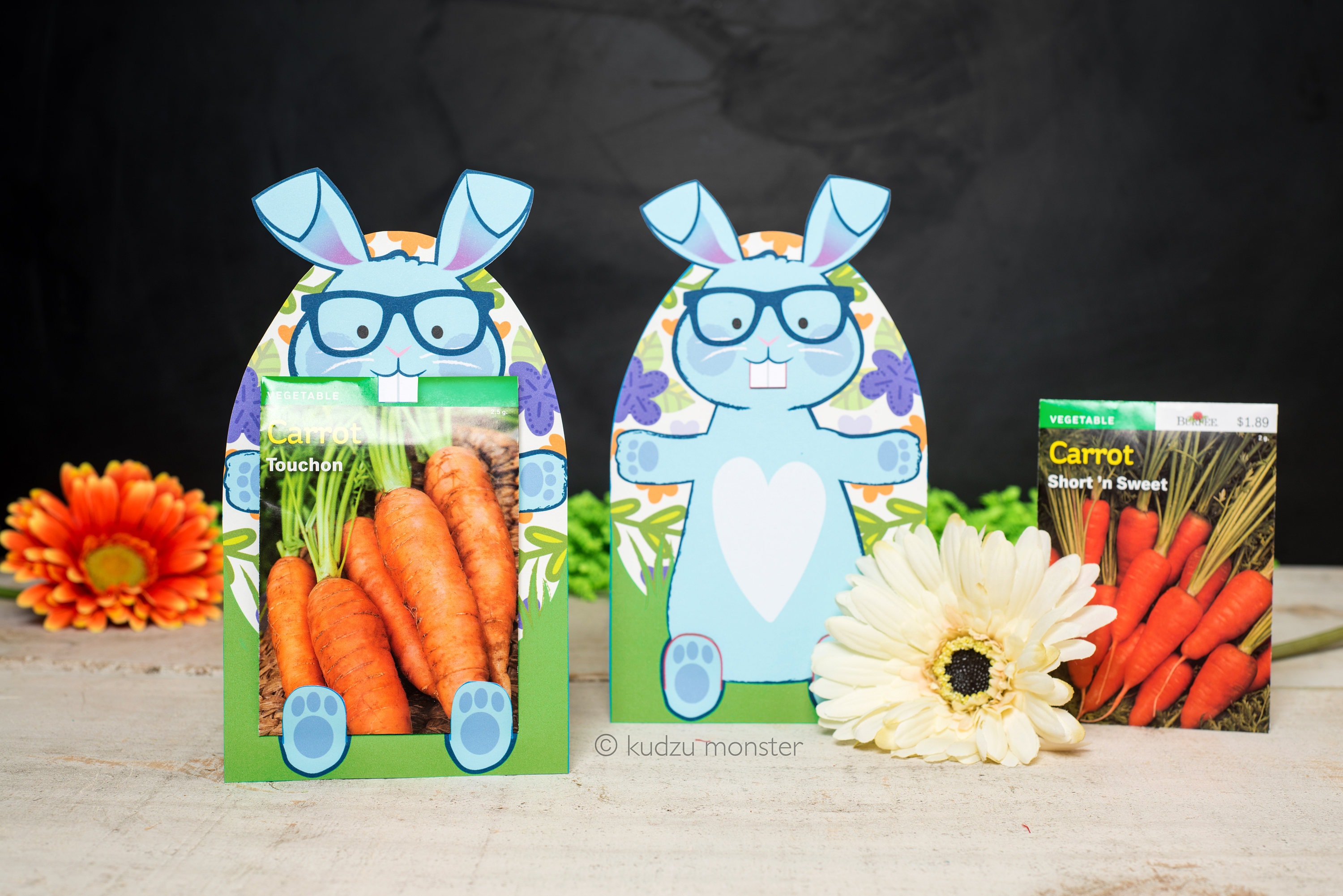 Easter Bunny Printable Card to Hold Seed Packets as Spring Time Gift ...