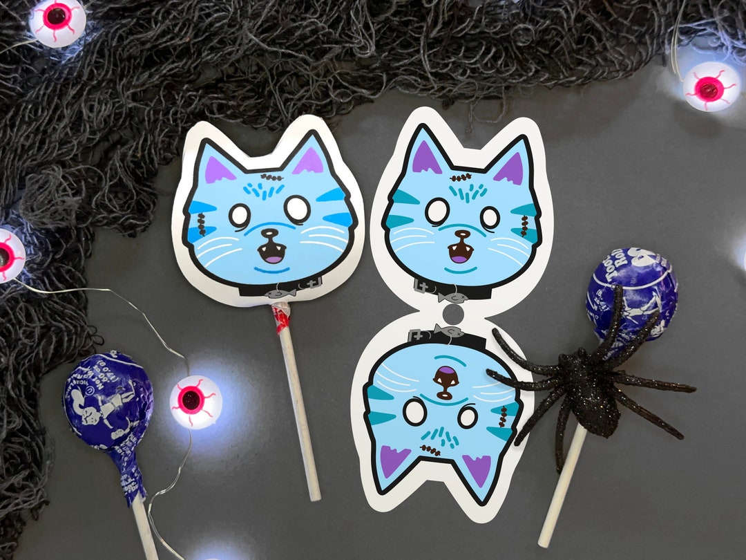 Printable Zombie Cat Character Sucker Covers - Funny Halloween Lollipop ...