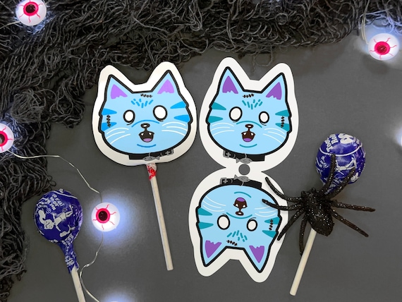 Printable Zombie Cat Character Sucker Covers - Funny Halloween Lollipop ...