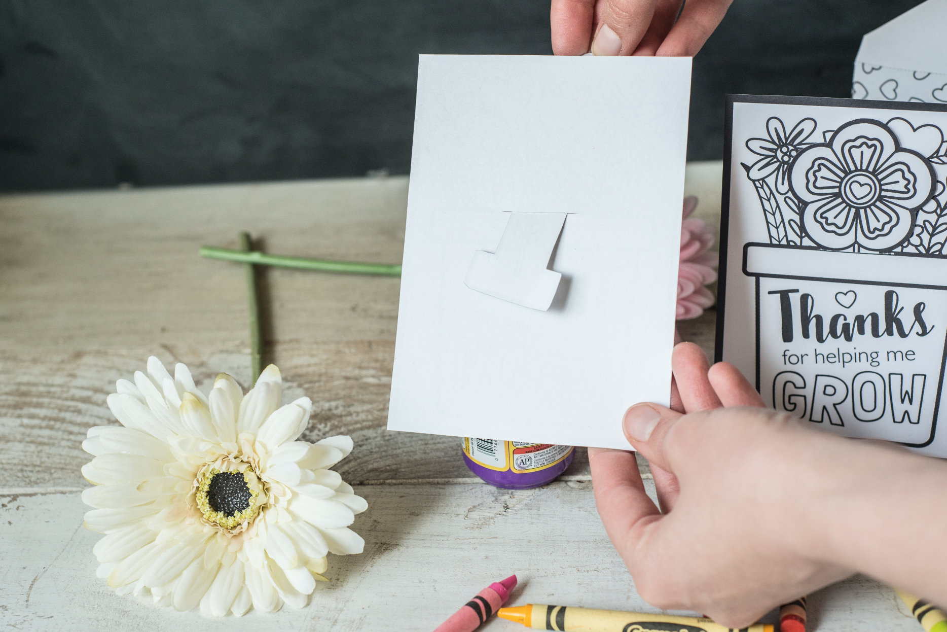 Coloring Teacher Appreciation Week Card INSTANT DOWNLOAD Flower Pot ...