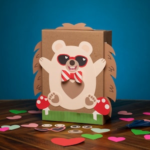 Hedgehog Valentine Box Printable Decor Kit, Cute Woodland Valentine's ...