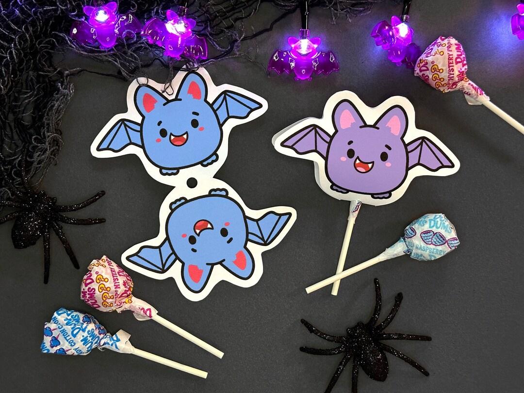 Cute Bat Sucker Covers for Small Lollipops - Printable Halloween Party ...