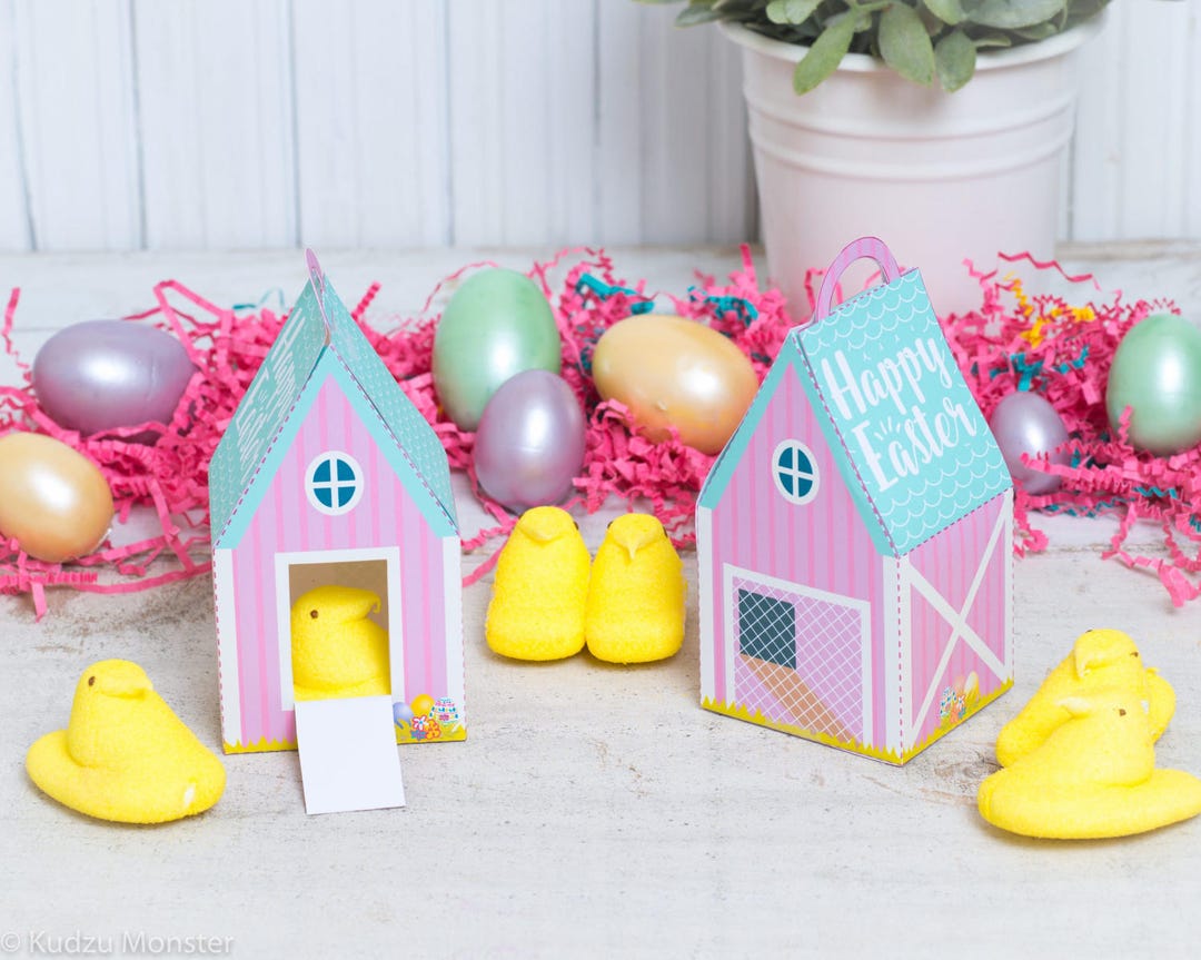 Hen House Treat Boxes for Easter Peeps Chicks Instant Download DIY ...