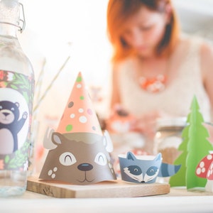 Woodland Party Printable Decor Kit Fox Baby Deer Raccoon Bear Bunny ...