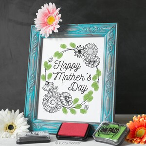 Finger Paint Art Mother's Day Printable Flowers Art DIY Kid's Art ...