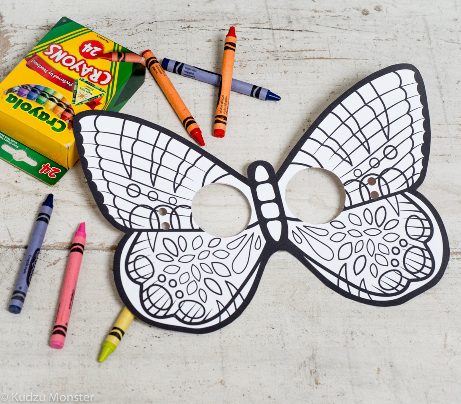 Halloween Printable Butterfly Coloring Mask for Kids Butterfly - Etsy