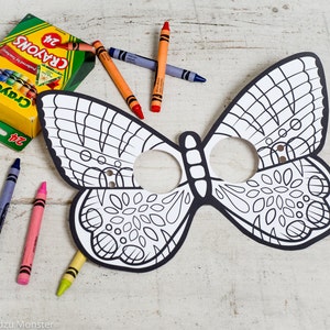 Halloween Printable Butterfly Coloring Mask for Kids Butterfly Color ...