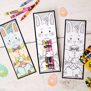 Easter Bunny Printable Coloring Page Crayon Hugger Colored Pencil ...