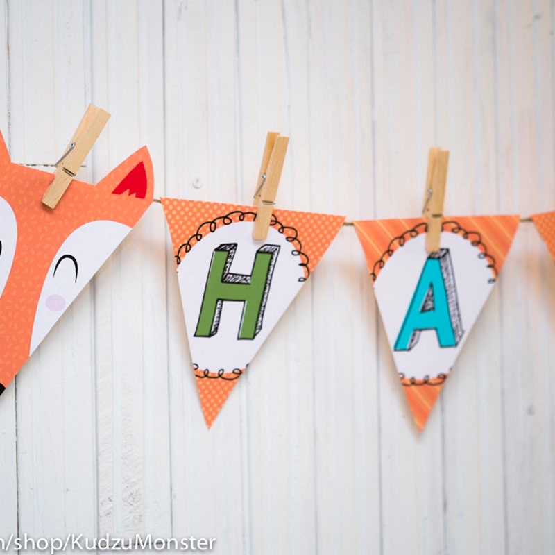 Fox Theme Party Bunting - Etsy