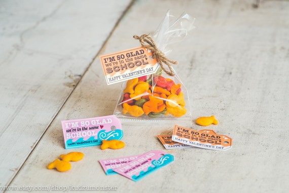 INSTANT DOWNLOAD printable Valentines gift Tags candy DIY gold fish ...