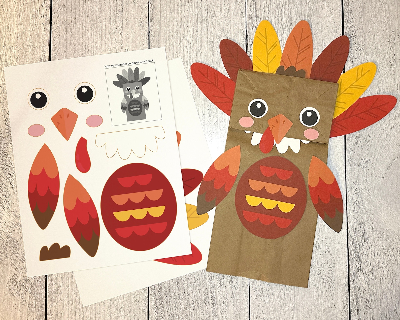 Printable Turkey Puppet Activity | Fun Kids Craft for Thanksgiving ...