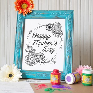 Finger Paint Art Mother's Day Printable Flowers Art DIY Kid's Art ...