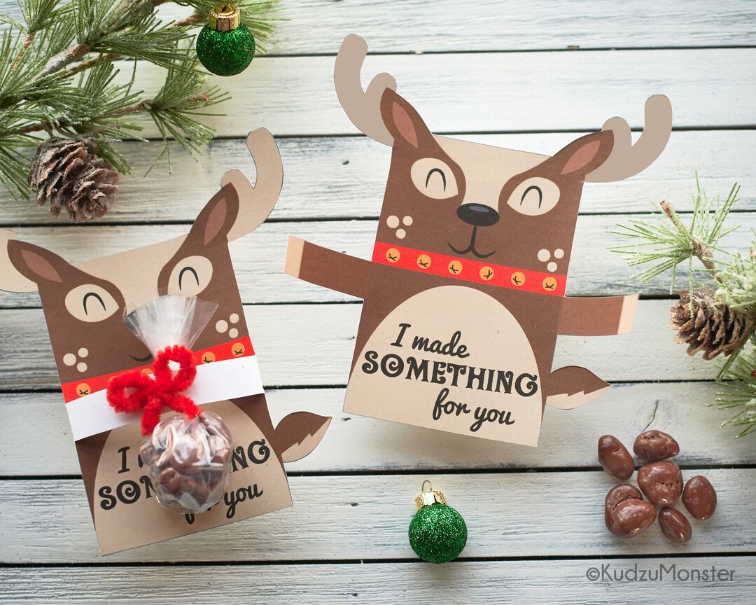 Reindeer Droppings Hugger Funny Christmas Candy Holder Card for Kids ...