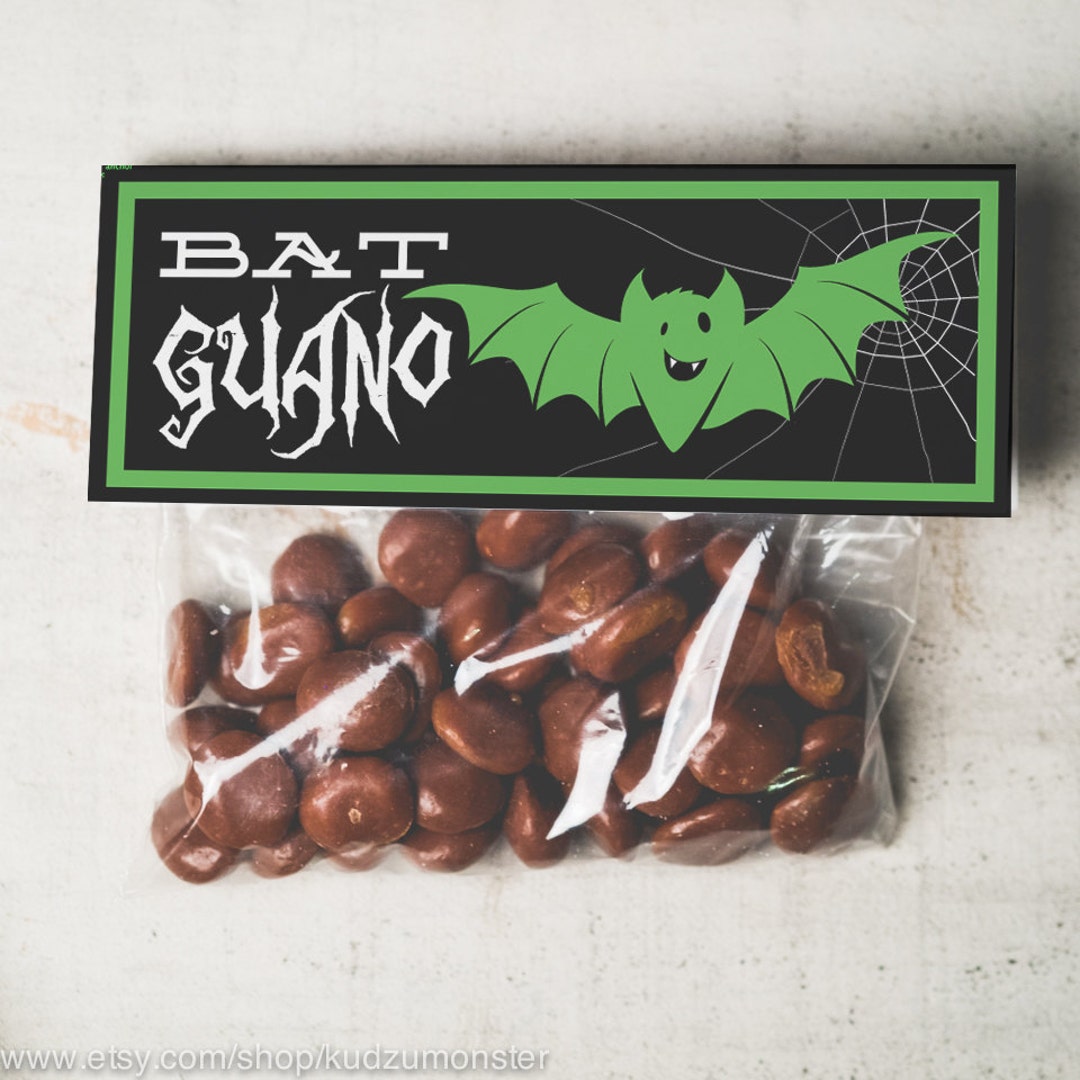INSTANT DOWNLOAD Halloween Bat Guano Treat Topper Candy Bag Topper ...