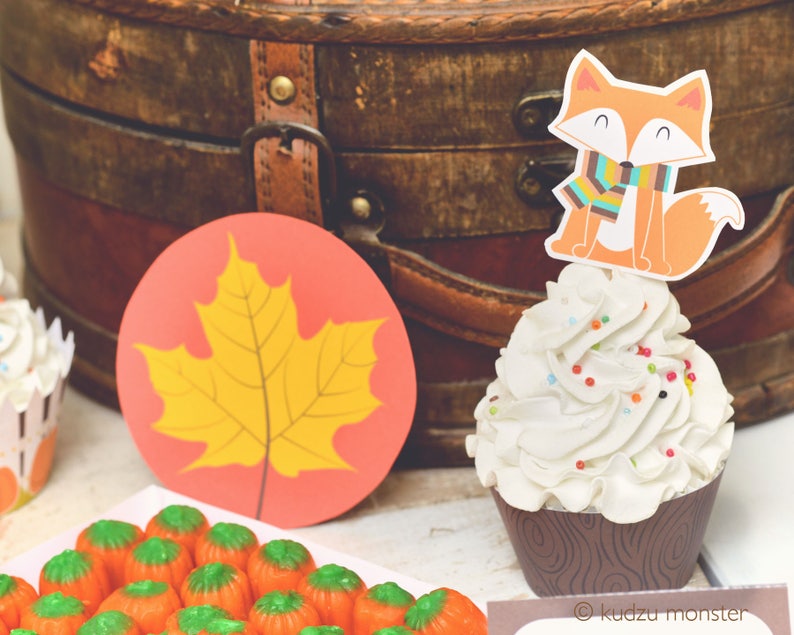 Fall Woodland Party Printable Decor Kit Fox Deer Raccoon Bear - Etsy